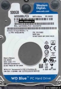 WD5000LPCX-24VHAT0, 2060-800025-001 REV P2, Western Digital 500 GB SATA ...